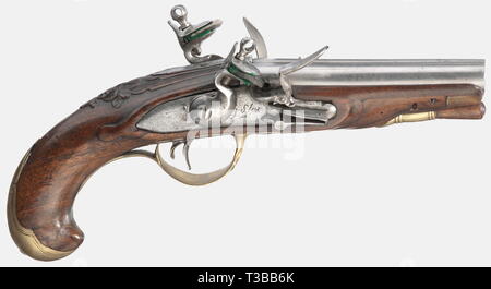 Small arms, pistols, double-barrelled flintlock pistol, calibre 12 mm ...