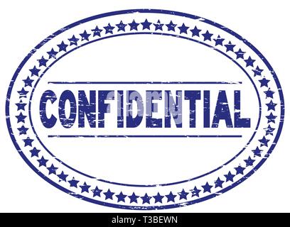 Grunge blue confidential oval rubber seal stamp Stock Vector Image ...