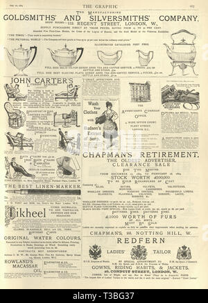 Vintage old Victorian newpaper page, notices, adverts, 1870s, 19th ...