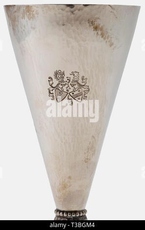Hermann Göring and Emmy Sonnemann, three silver goblets, wedding gifts ...
