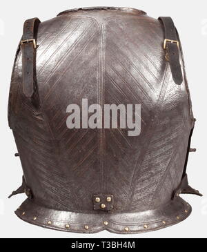 A German breastplate for a suit of armour, circa 1500 Ridged, blackened ...