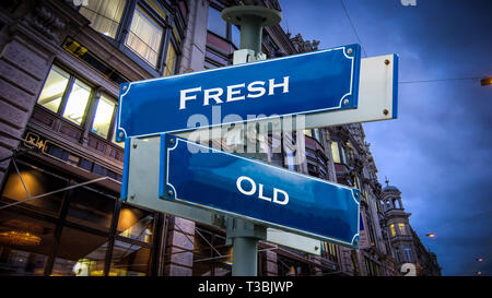 Street Sign Fresh versus Old Stock Photo - Alamy