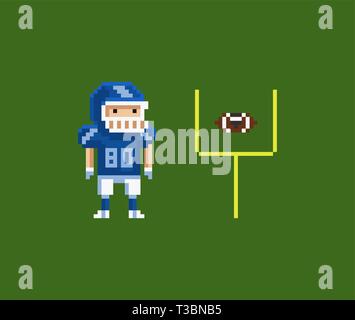 8-bit American football pixel ball. ball in vector illustration Stock ...