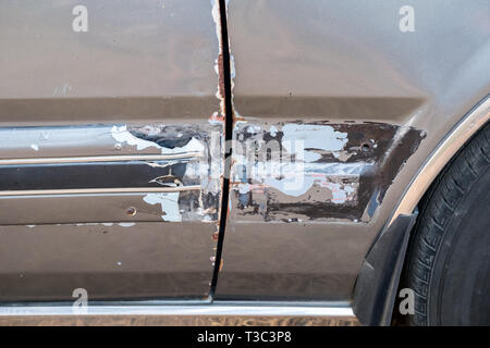 Car side is scratched and scraped caused the crash Stock Photo - Alamy
