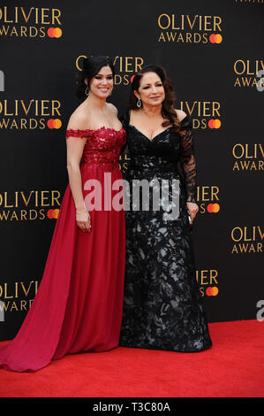 Gloria Estefan with a guest are seen on the red carpet during the ...