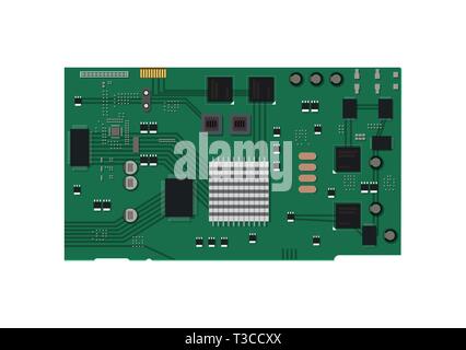 Electric circuit board, various chips. Vector Stock Vector Image & Art ...