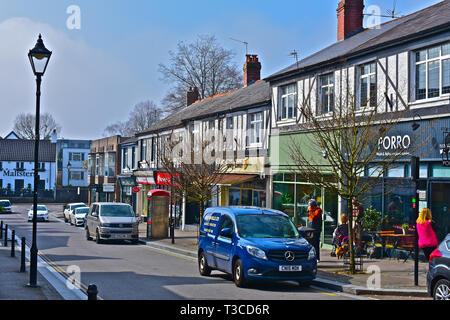 Llandaff Cathedral and high street, Cardiff, South Wales, UK Stock ...
