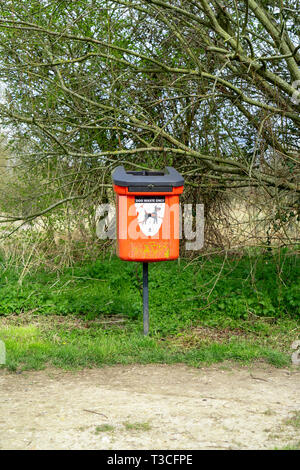 Red dog waste disposal bin, dog poo container, animal waste bins Kent ...