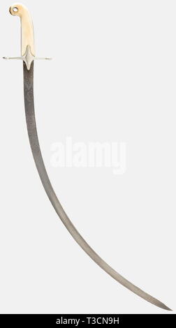 A sabre à la Mameluke, middle of the 19th century Curved wedge blade of ...