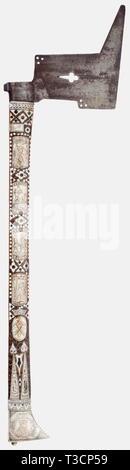 A Saxon miner's axe, circa 1680 Characteristically curved iron blade ...