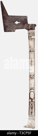 A Saxon miner's axe, circa 1680 Characteristically curved iron blade ...