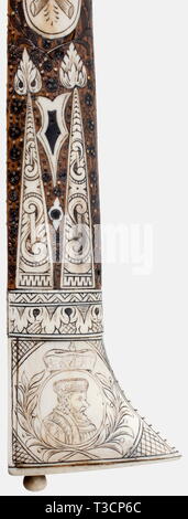 A Saxon miner's axe, circa 1680 Characteristically curved iron blade ...