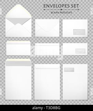 Blank envelopes, 3 views. Photo-realistic vector illustration Stock ...
