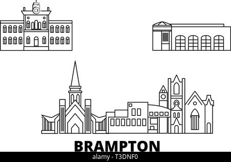 Canada, Brampton architecture line skyline illustration. Linear vector ...