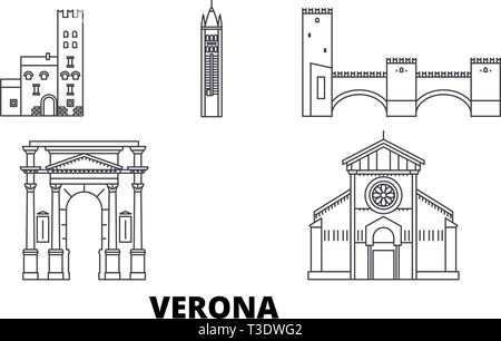 Verona skyline line art vector illustration Stock Vector Image & Art ...