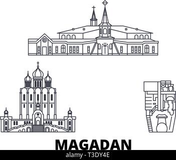 Russia, Magadan travel landmark vector illustration Stock Vector Image ...