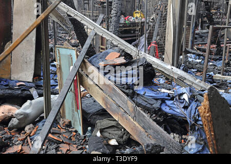 Burned Sweatshop Garment Factory After Fire Disaster Stock Photo ...