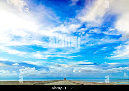 crossing the Dauphin Island Bridge in Dauphin Island, USA. The original ...