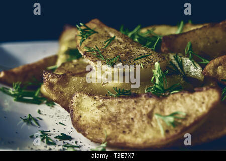 pleasant to the taste home-made fried potatoes with aromatic spices ...