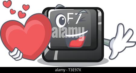 In love F7 button installed in computer cartoon Stock Vector Image ...