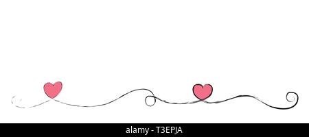 Heart border frame design background, hand drawn outlined hearts in a ...