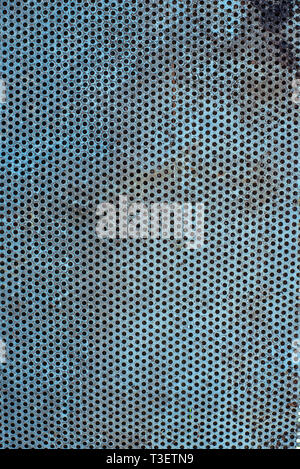 Perforated aluminium sheet of metal texture with dirty and rusty ...
