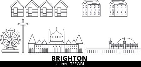 Brighton England city skyline silhouette. Vector illustration Stock ...
