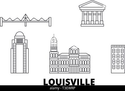 Modern City Map - Louisville Kentucky city of the USA with ...