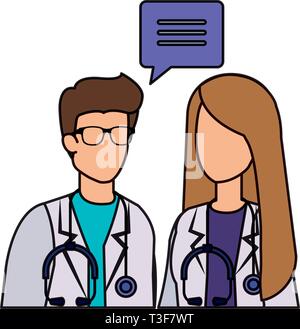 couple of professionals doctors talking Stock Vector Image & Art - Alamy