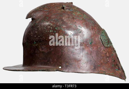 An Apulian-Corinthian helmet, 6th - 5th century B.C. Bronze. Helmet ...
