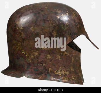 Bronze helmet early 6th century B.C. Italic, Picene Hemispherical shape ...