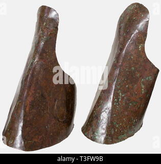 A pair of Greek bronze greaves, , 5th/4th century B.C. Greaves formed ...