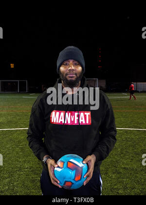 Man v Fat Football coach Michael Falloon at the Selhurst Sports Arena ...