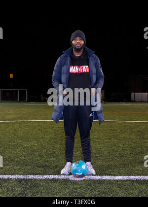 Man v Fat Football coach Michael Falloon at the Selhurst Sports Arena ...