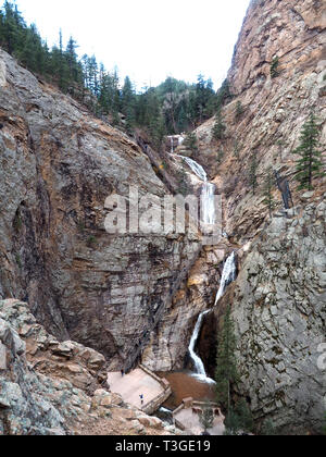 Seven Falls in Colorado Springs, CO, is a popular attraction during ...