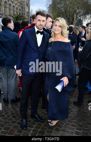 Aaron Ramsey and Colleen Rowland attending the global premiere of ...