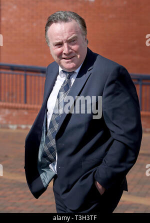 Owner Alan Crossan of the Clutha bar in Glasgow stands on the stage ...