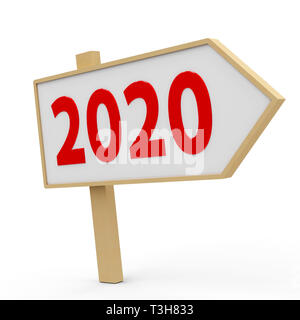 Road sign with 2019-2020 change on white background represents the new ...