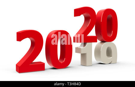 2019-2020 change represents the new year 2020, three-dimensional ...