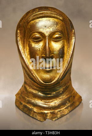 Medieval Gothic gold leaf funerary mask, end of 13th century made in ...