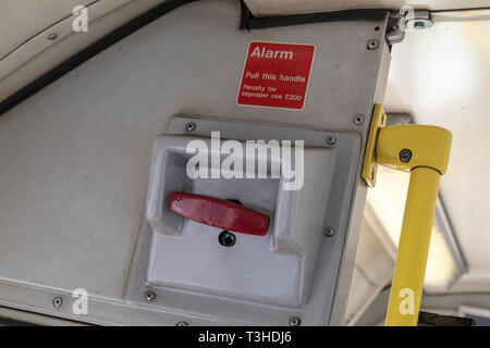 Pull handle to stop train, Train alarm, train stop handle, emergency ...