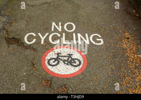 A Highway Code no cycling sign on a pavement in London, UK Stock Photo ...