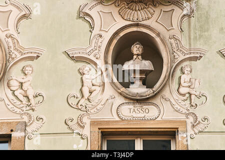 A statue of Torquato Tasso, an Italian poet of the 16th century, born ...