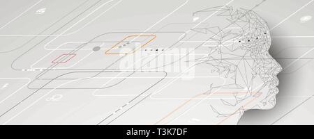 Conceptual technology illustration of artificial intelligence. Abstract ...