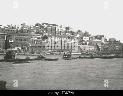 Jaffa, the ancient Joppa, Palestine, Israel. Old 19th century engraved ...