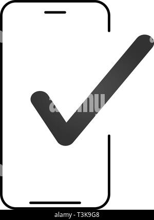 Approved phone app icon outline vector. Screen element. Smart web Stock ...