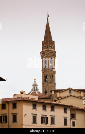 Bell tower of the Badia Fiorentina church view from the Piazza San ...