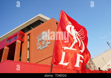 A general view of Anfield, with fans arriving for the match 9th April ...