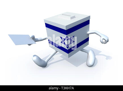 Israeli election ballot box whit arms, pencil and envelope paper on ...