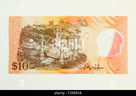 Currency of the Sultanate of Brunei (ringgit, reverse side of note ...